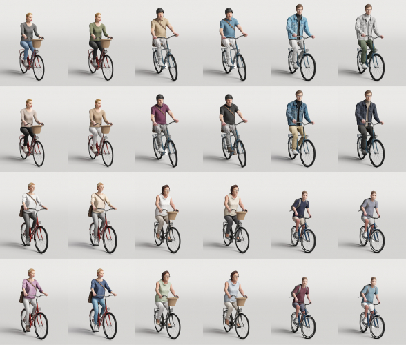 3d People on bicycles Humano Vol. 07 Bikes | Evermotion